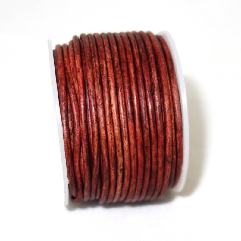 2mm Round Leather Cords, Natural Brown Distress – Cords Craft